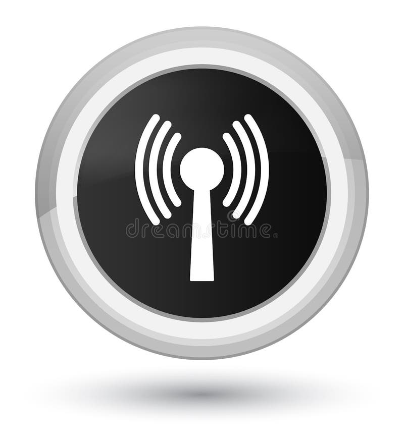 Wlan Network Icon Prime Black Round Button Stock Illustration ...