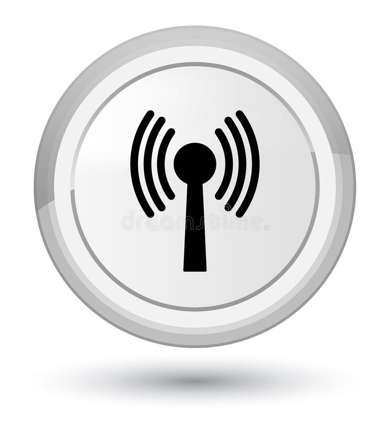Wlan Network Icon Prime White Round Button Stock Illustration ...