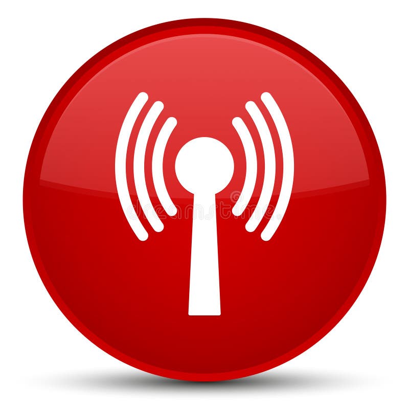 Wlan Network Icon Special Red Round Button Stock Illustration ...