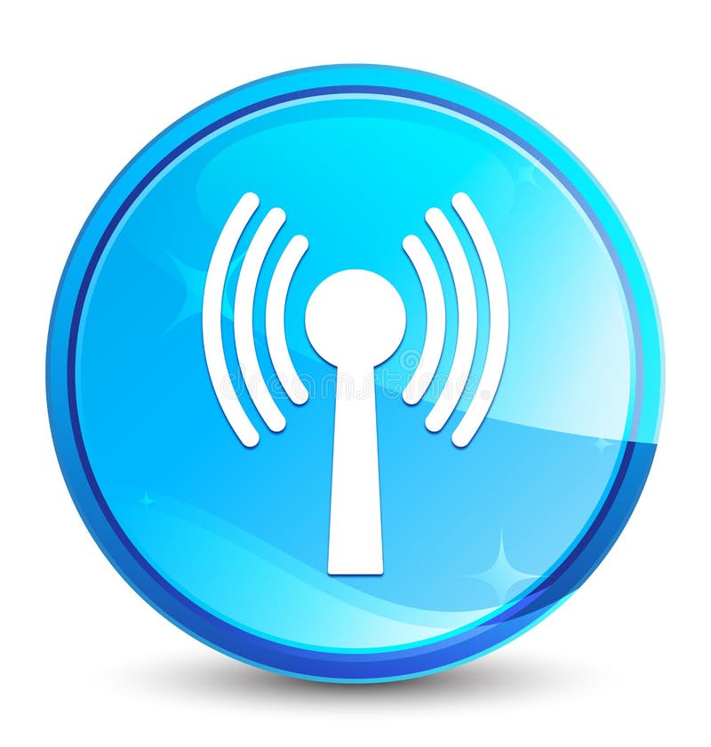 Wlan Network Icon Splash Natural Blue Round Button Stock Vector ...