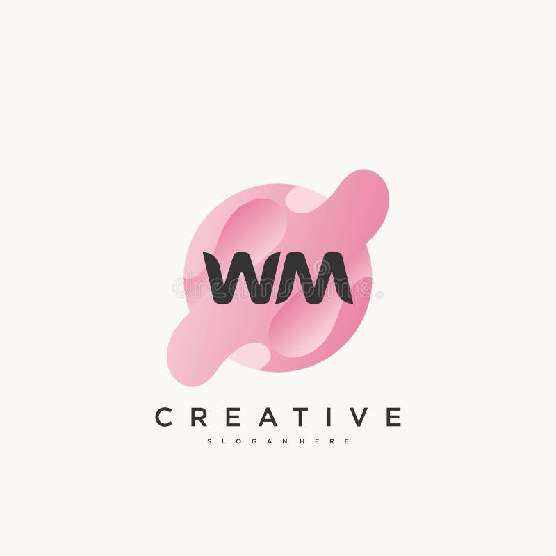 WM Initial Letter Colorful Logo Icon Design Template Elements Vector ...