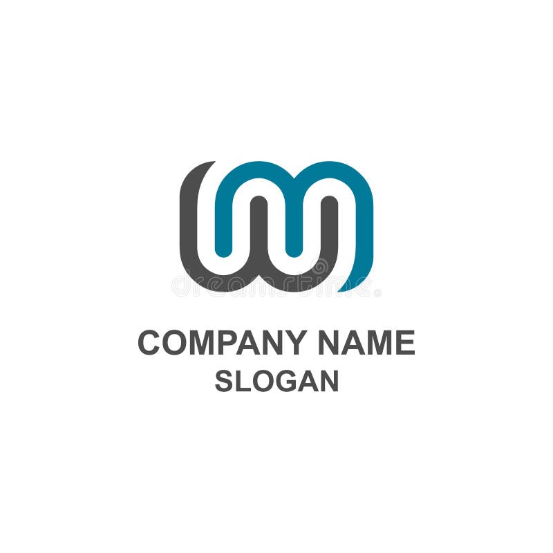 WM letter initial logo. stock illustration. Illustration of initial ...