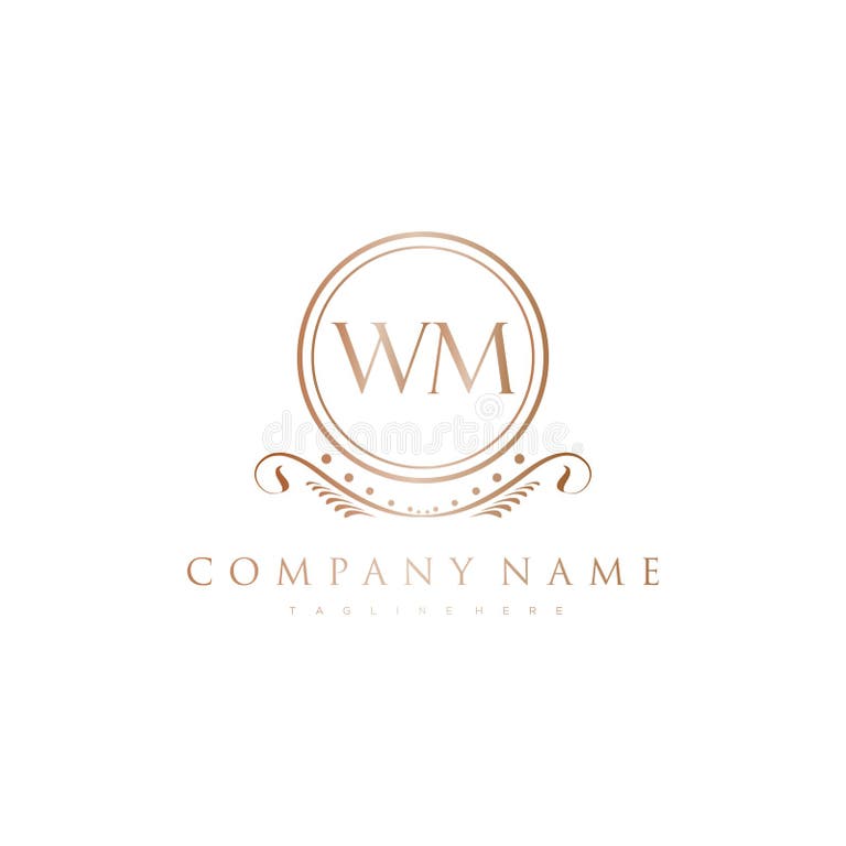 WM Letter Initial with Royal Luxury Logo Template Stock Vector ...