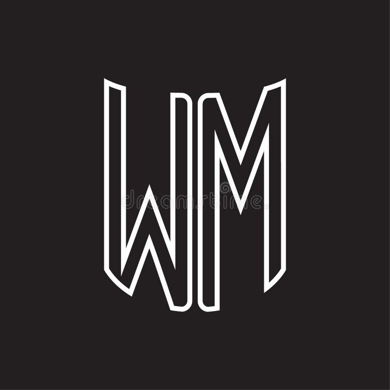 WM Logo Monogram with Ribbon Style Outline Design Template Stock ...