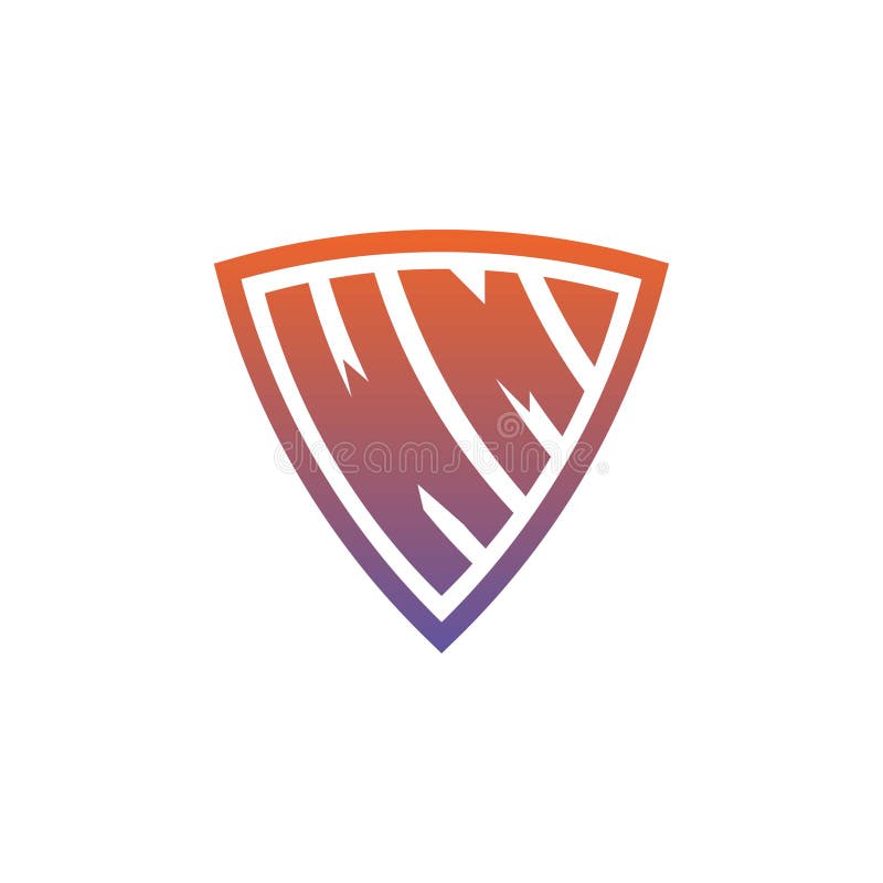 WM Logo Shield Monogram Gradient Style Design Stock Vector ...