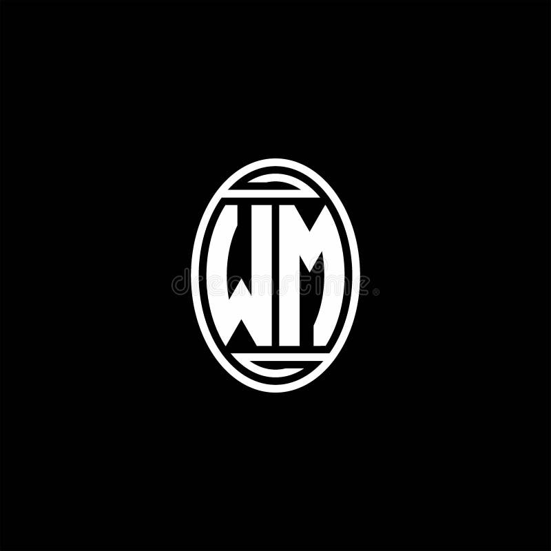 WM Monogram Logo Isolated on Oval Rotate Shape Stock Vector ...