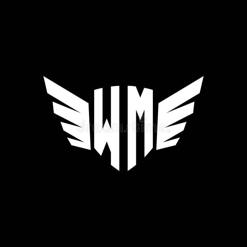WM Monogram Wing Shape Style Stock Vector - Illustration of font ...