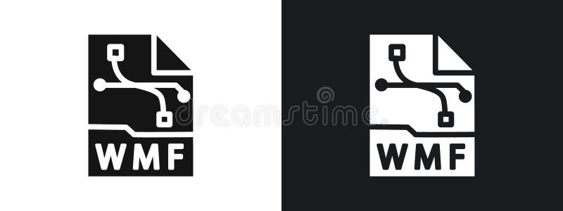 WMF File Document Icon Linear Graphics Set Vector in Black Stock ...