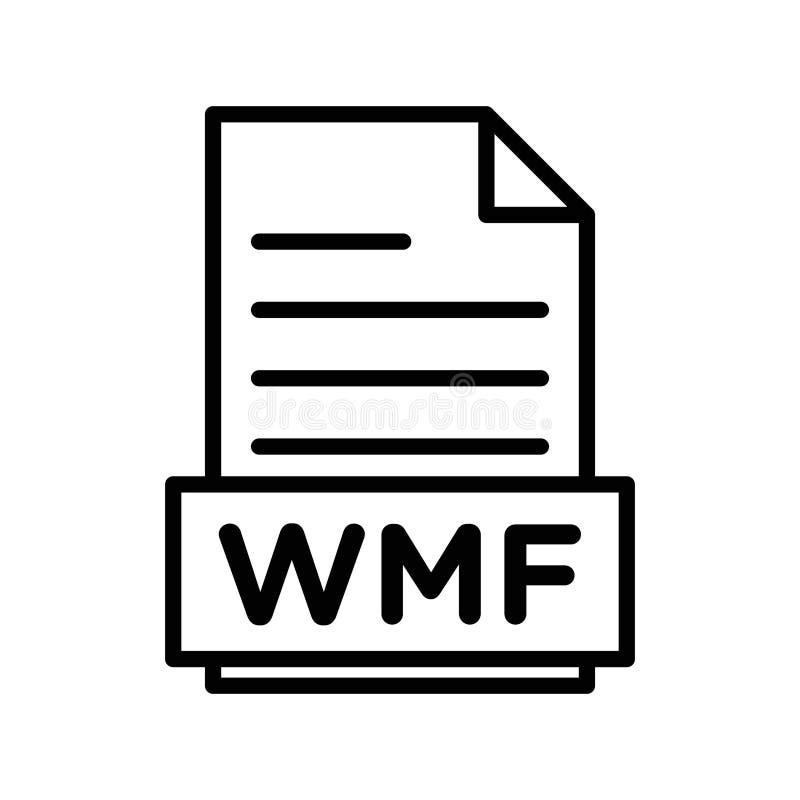 WMF File Document Linear Logo Mark in Black and White Stock Vector ...
