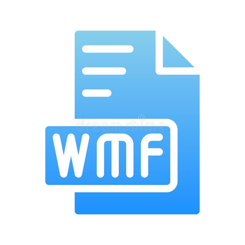 Wmf Files Type Format Icons. Document Symbol with Gradient Fill Style ...