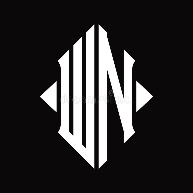 WN Logo Monogram with Shield Shape Isolated Design Template Stock ...