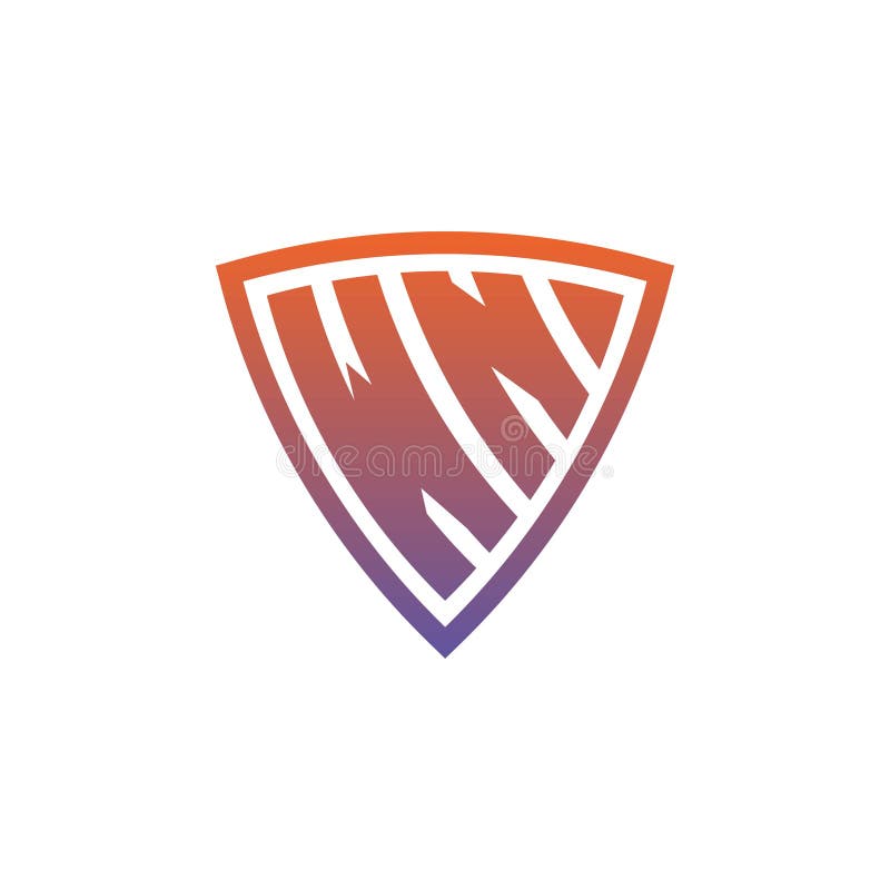 WN Logo Shield Monogram Gradient Style Design Stock Vector ...