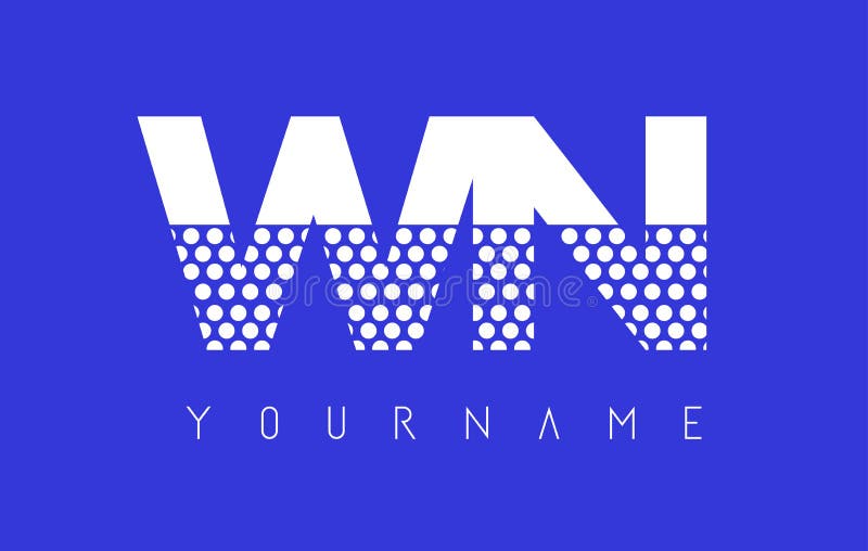 WN W N Dotted Letter Logo Design with Blue Background. Stock Vector ...