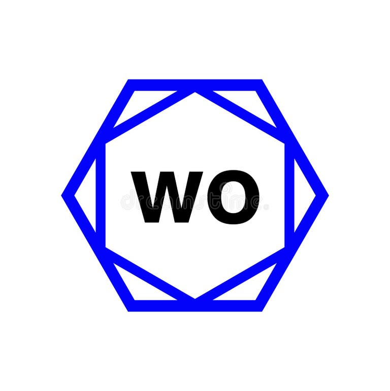 WO Hexagon Typography Monogram. Wo Lettering Icon Stock Vector ...