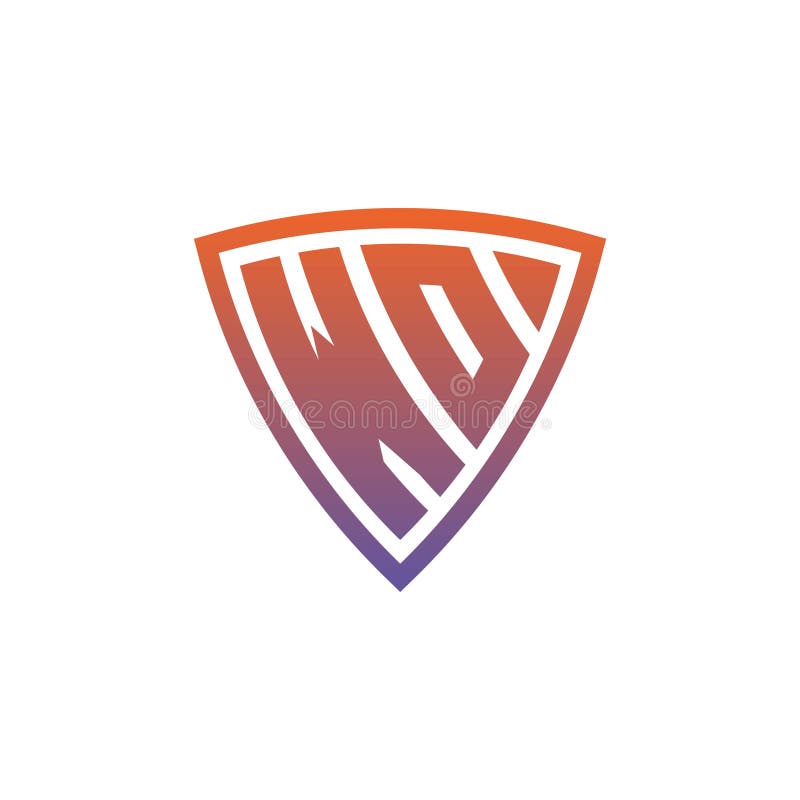 WO Logo Shield Monogram Gradient Style Design Stock Vector ...