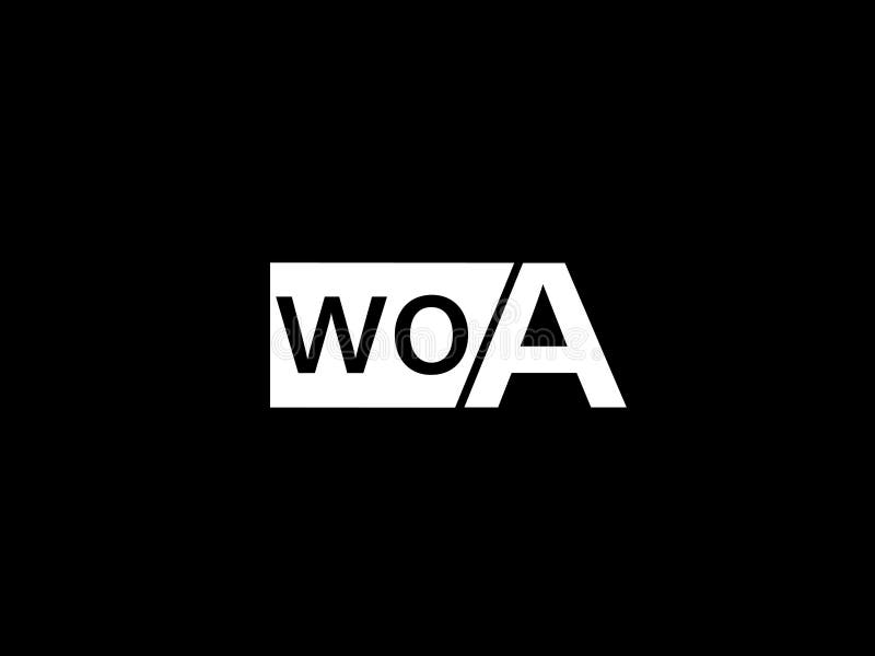 WOA Logo and Graphics Design Vector Art, Icons Isolated on Black ...