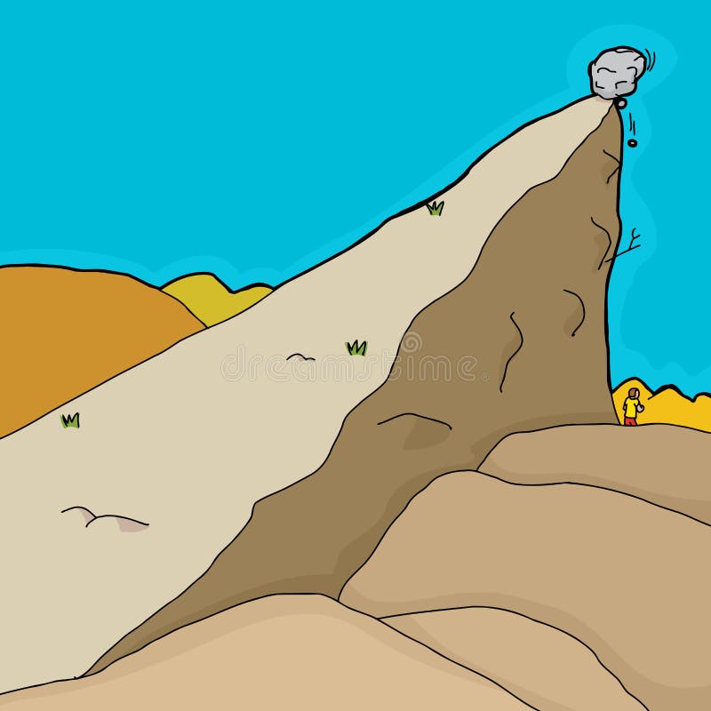 Wobbly Boulder Over Man stock vector. Illustration of naive - 47302154