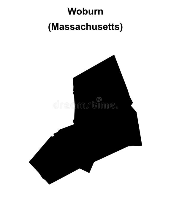 Woburn outline map stock vector. Illustration of silhouette - 357335842