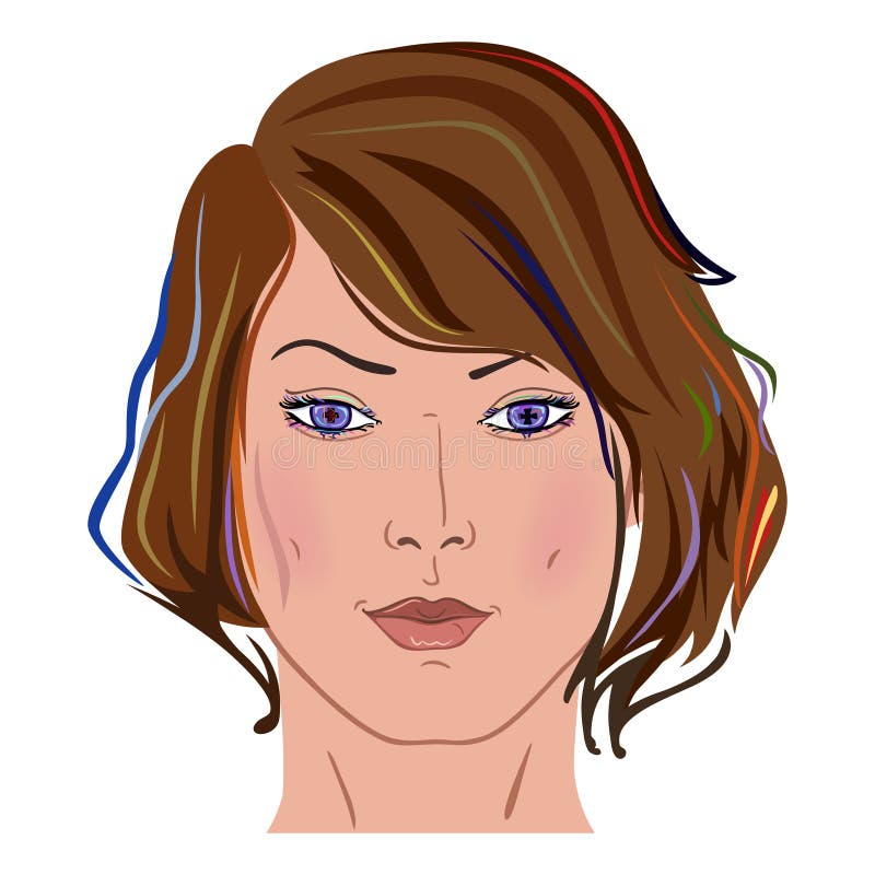 Girl Smile Avatar Stop Ruddy Face Stock Vector - Illustration of front ...