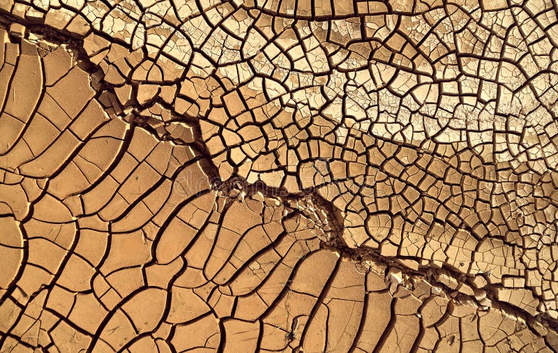 Woestijn. Luchtaanzicht Van Een Prachtige Scheuren Op De Grond ... Woestijn. Luchtaanzicht Van Een Prachtige Scheuren Op De Grond ...