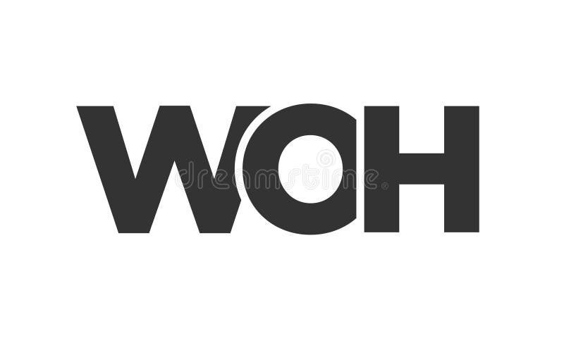 WOH Logo Design Template with Strong and Modern Bold Text. Initial ...