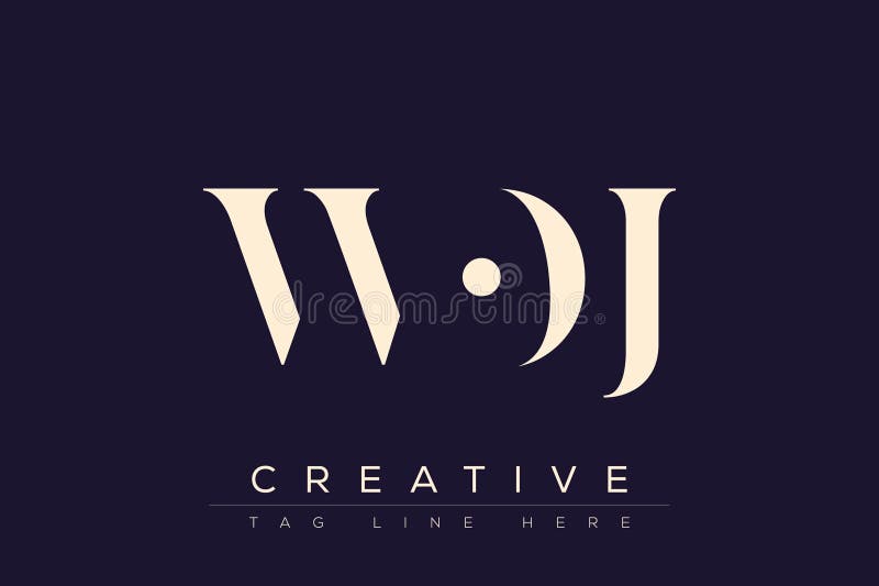 WOJ Abstract Letter Logo Design Stock Vector - Illustration of sign ...