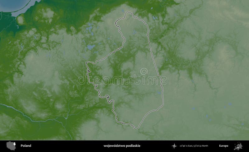 Wojewodztwo Podlaskie Outlined, Poland. Physical Stock Image - Image of ...