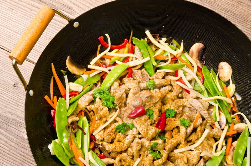 Wok frying pan stock image. Image of exotic, asian, delicious - 26300467