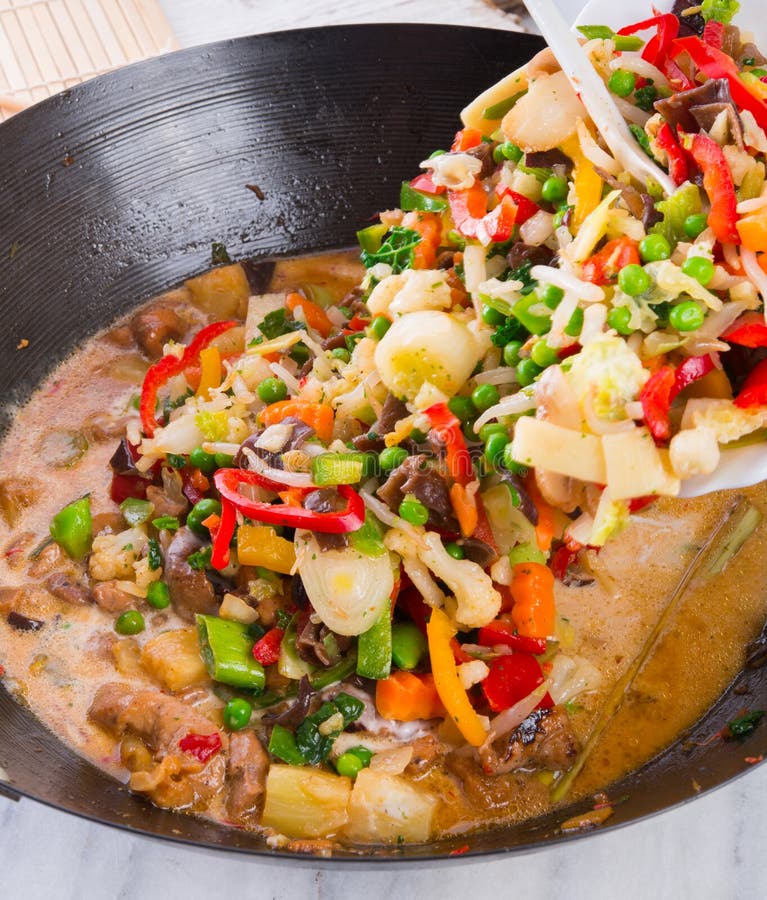 Wok frying pan stock photo. Image of food, healthy, broccoli - 29600866
