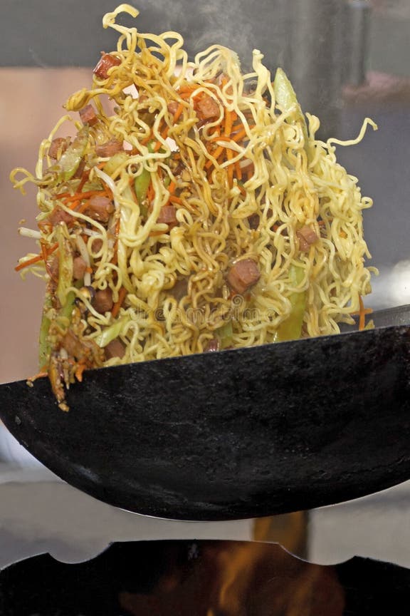 Wok Work stock photo. Image of fire, aloft, meat, cookware - 30715978