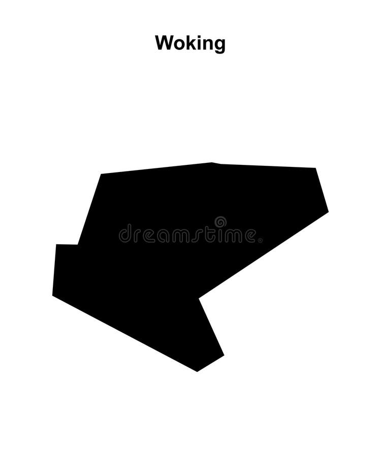 Woking outline map stock vector. Illustration of area - 371647879