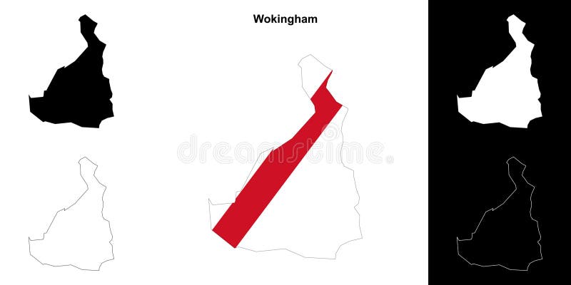 Wokingham outline map stock vector. Illustration of contour - 323771513