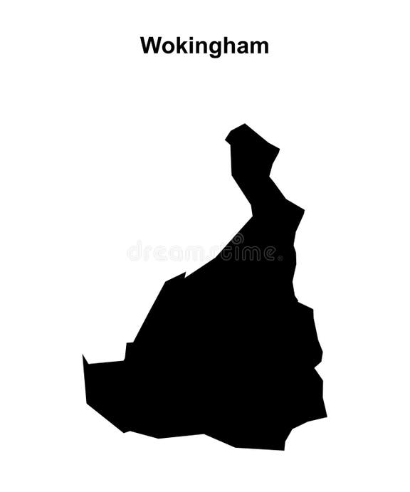 Wokingham outline map stock vector. Illustration of outline - 360365200