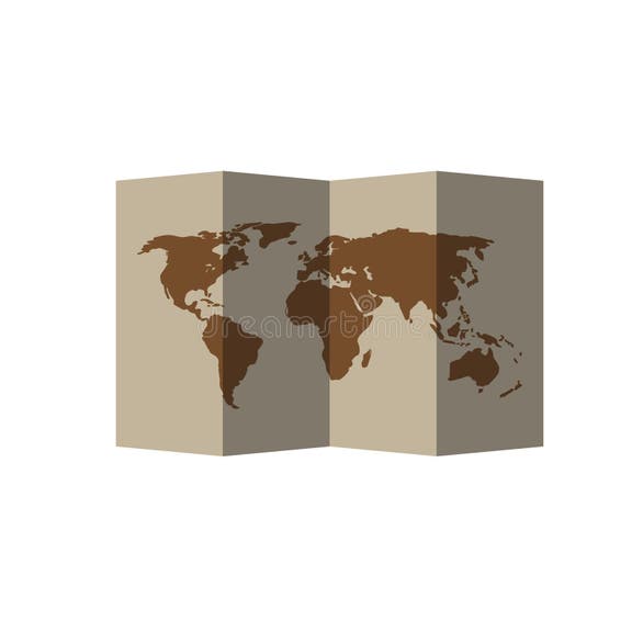 Wold Map fold stock vector. Illustration of information - 55452384