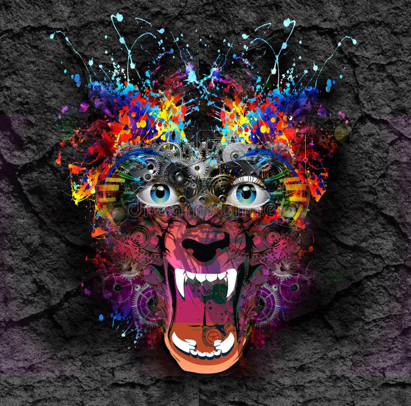 Abstract animal face stock illustration. Illustration of teeth - 46727386