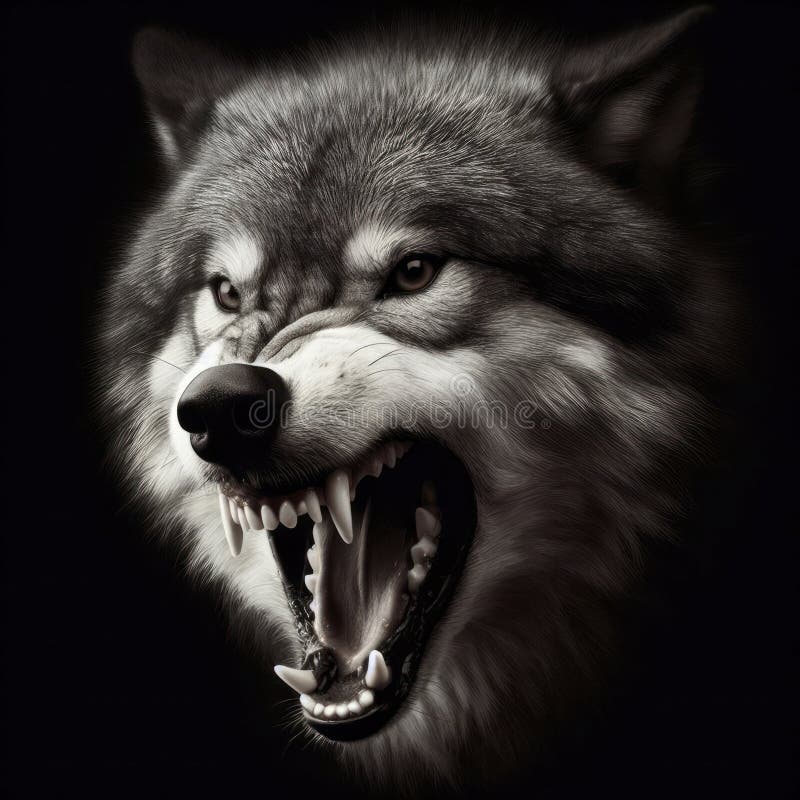 Angry Face Male Mandrill Monkey Face Picking Out of Leaves Dark ...