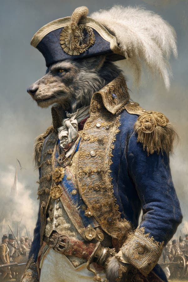 Wolf Admiral Portrait — Noble Posture with Sky Backdrop Stock ...