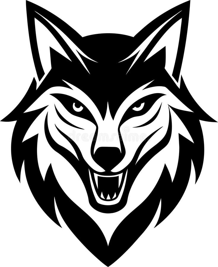 Wolf Angry Head Vector Illustration.Silhouette Wolf Vintage Logo Stock ...