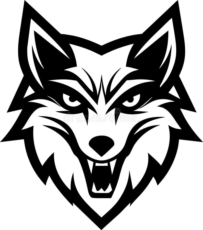 Wolf Angry Head Vector Illustration.Silhouette Wolf Vintage Logo Stock ...
