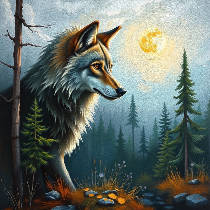 Wolf . Animal illustration stock illustration. Illustration of symbol ...