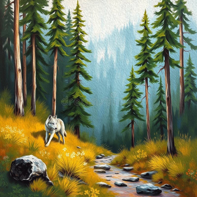 Wolf . Animal illustration stock illustration. Illustration of freedom ...