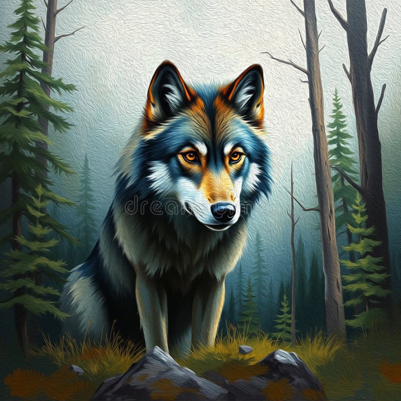 Wolf . Animal illustration stock illustration. Illustration of jungle ...