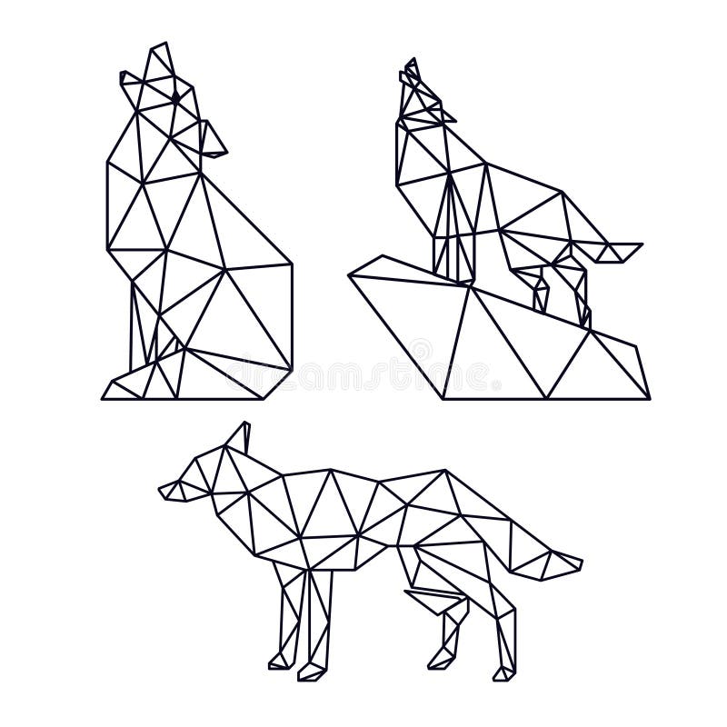 Wolf Low Poly Design Geometric, Vector Animal Illustration Face Logo ...