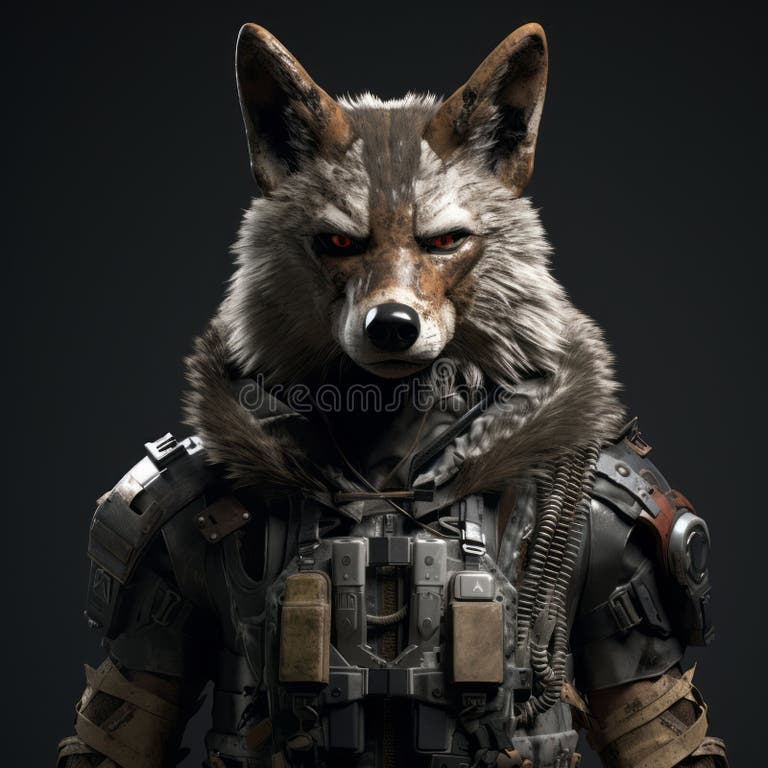 Hyper-realistic Sci-fi Wolf with Armor: Eccentric Characters and ...