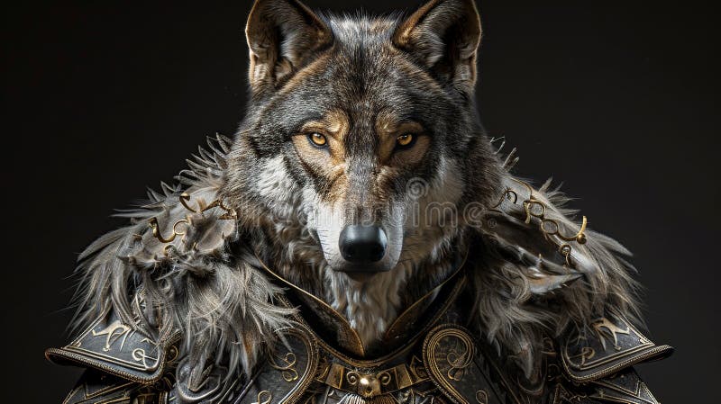 Wolf in Armor stock illustration. Illustration of wolf - 326046212