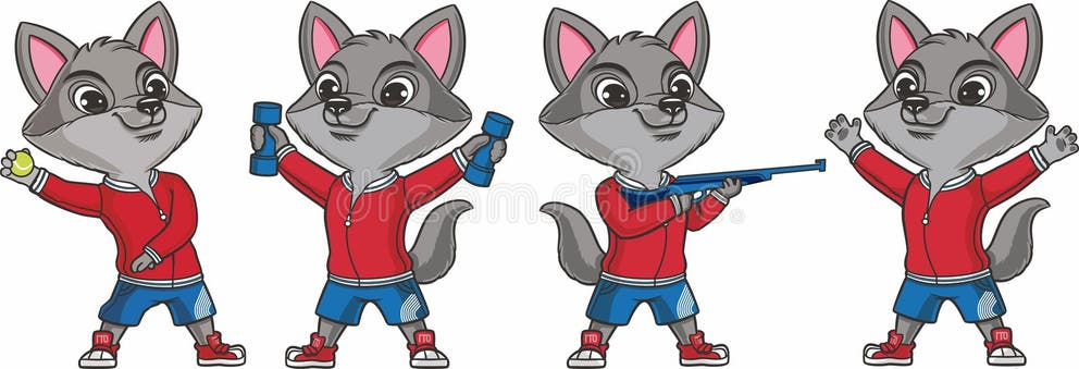 The Wolf Athlete is a Set of Images in a Vector Stock Vector ...