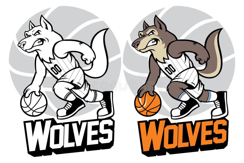 Wolf basketball mascot stock vector. Illustration of wildlife - 36104681