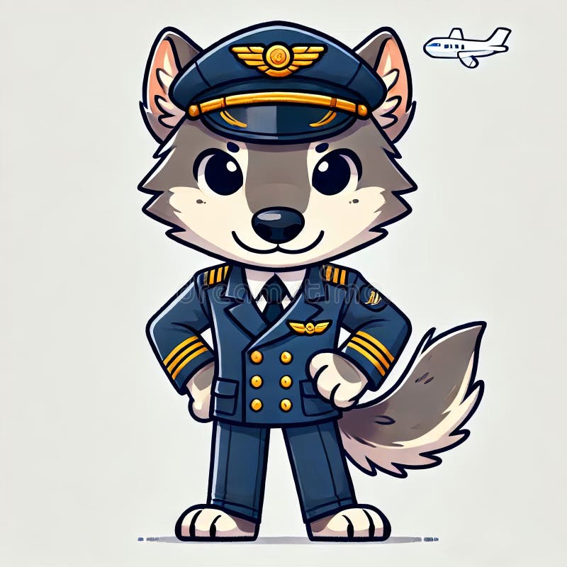 Wolf Captain Ready for Flight Stock Illustration - Illustration of ...