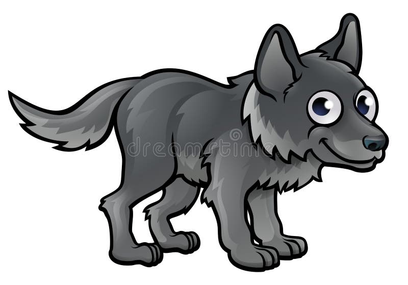 Wolf Cartoon Character stock vector. Illustration of funny - 91840746
