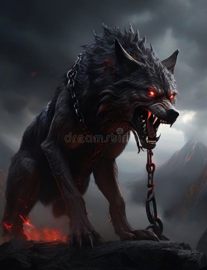 Wolf on a chain stock illustration. Illustration of black - 302703921